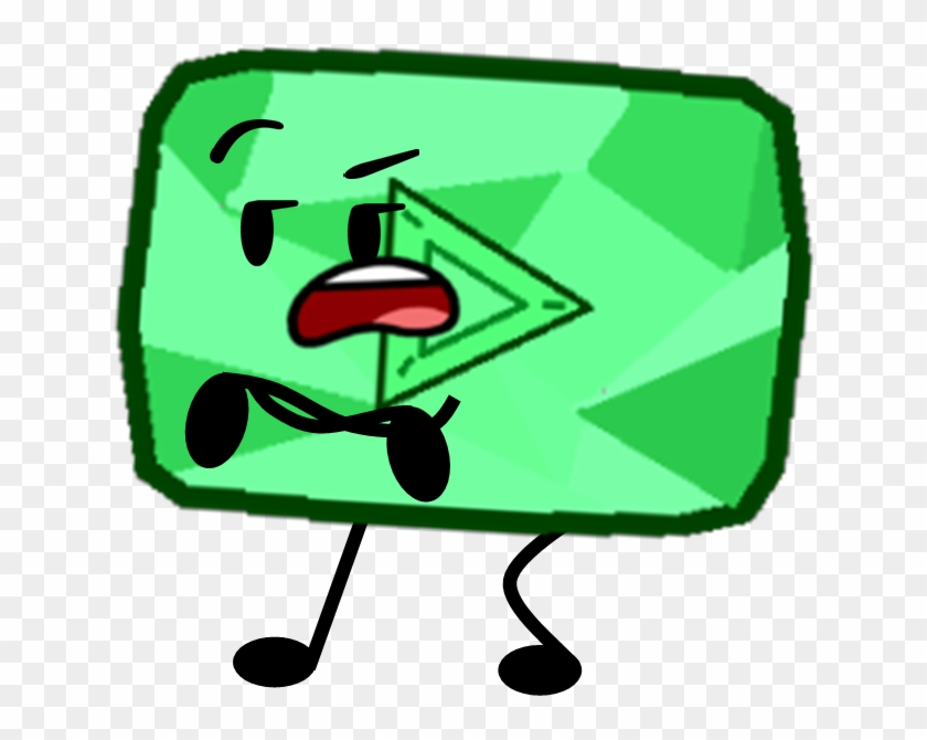 Emerald Play Button Pose - Bfdi Youtube Play Button, HD Png Download ...