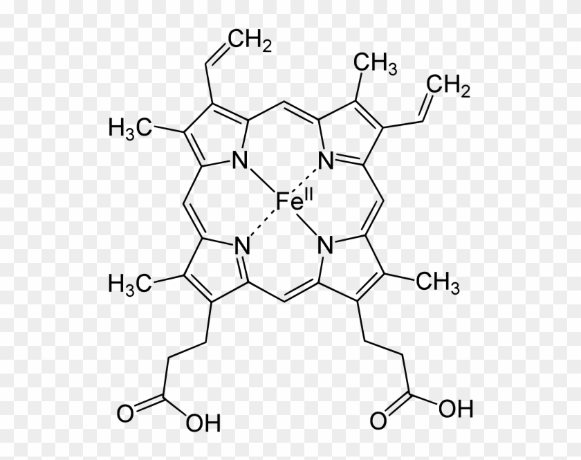 Heme Structure - Chemical Structure Of Haemoglobin, HD Png Download ...