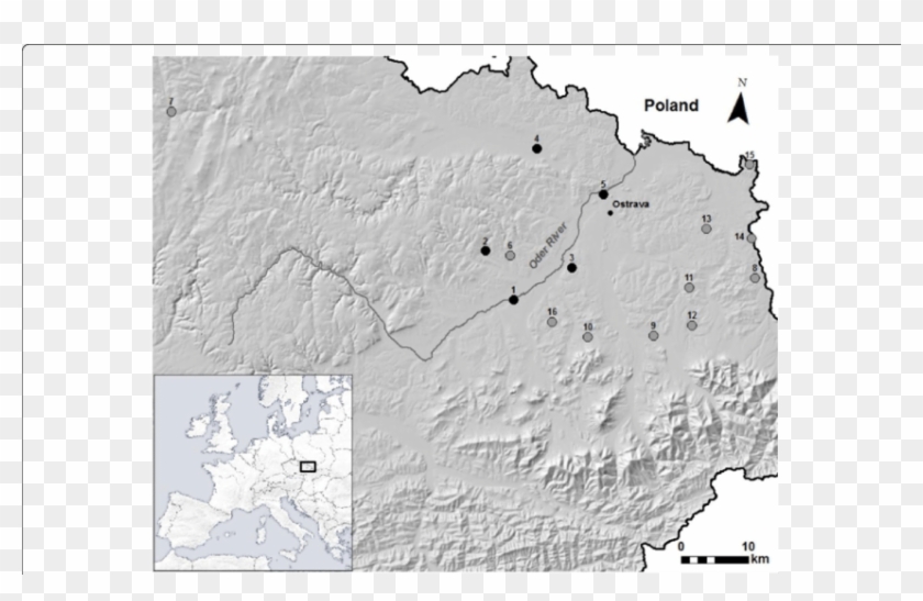 Map Showing The Investigated Water Frog Populations - Atlas, HD Png ...