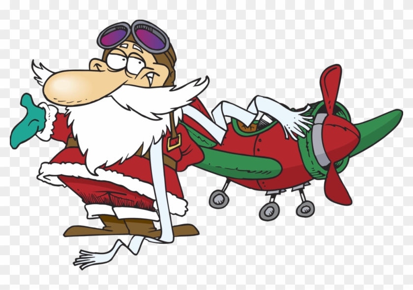 Santa Claus Is Coming By Plane , Png Download - Clipart Santa Claus ...