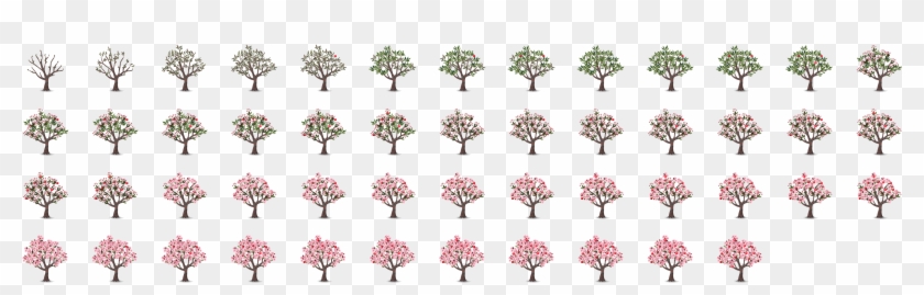 Fruit Tree - Growing Tree Sprite Sheet, HD Png Download - 3523x996 ...