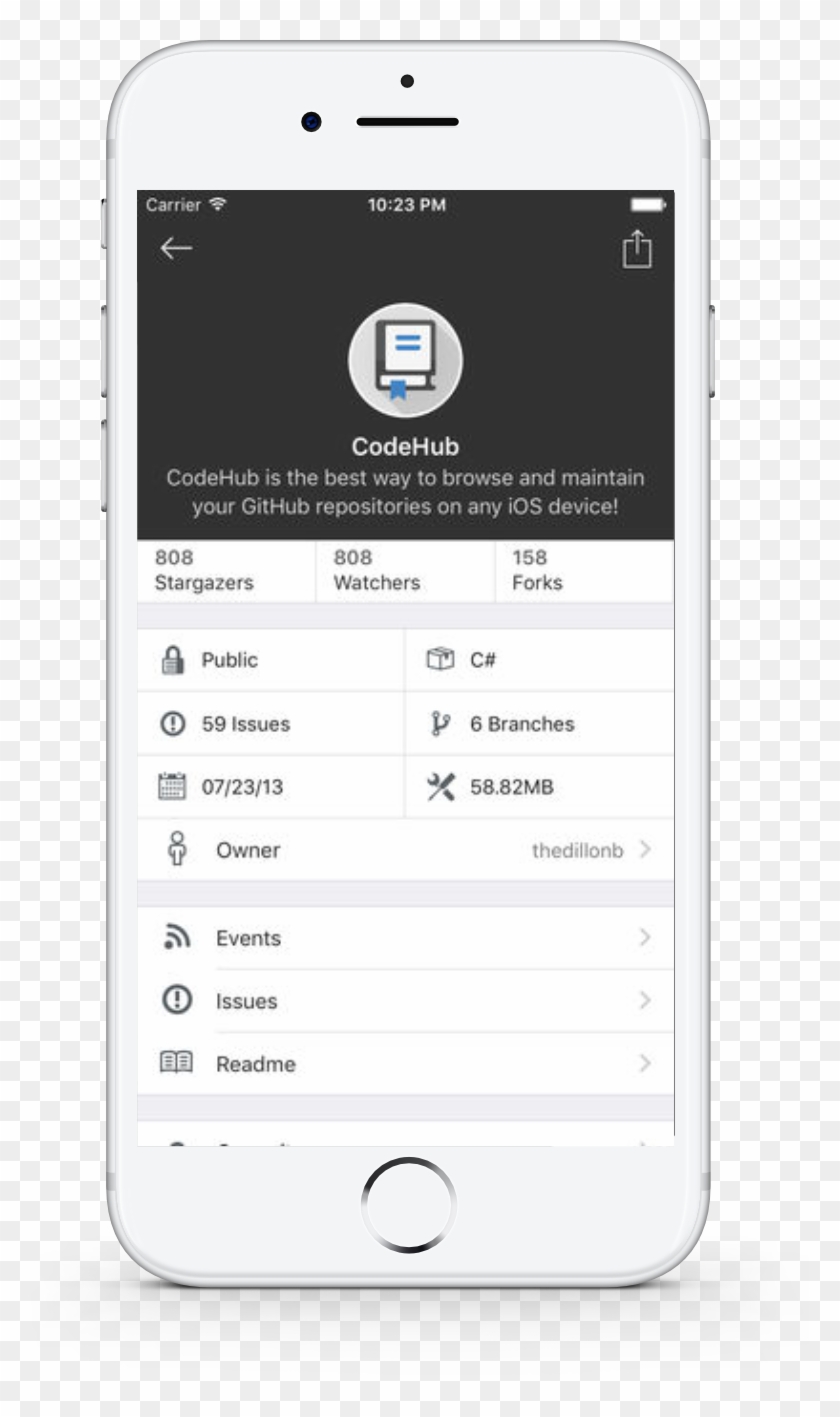 Repos & Code As Github Intended - Github Mobile App, HD Png Download ...
