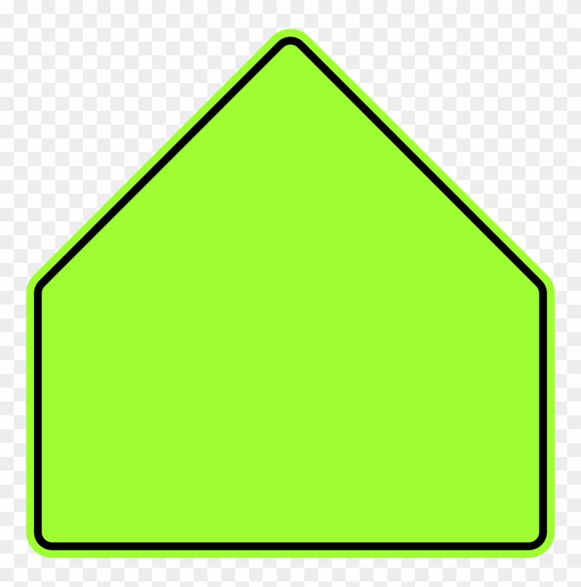 Fluorescent Green Pentagon Road Sign, HD Png Download - 768x768 ...