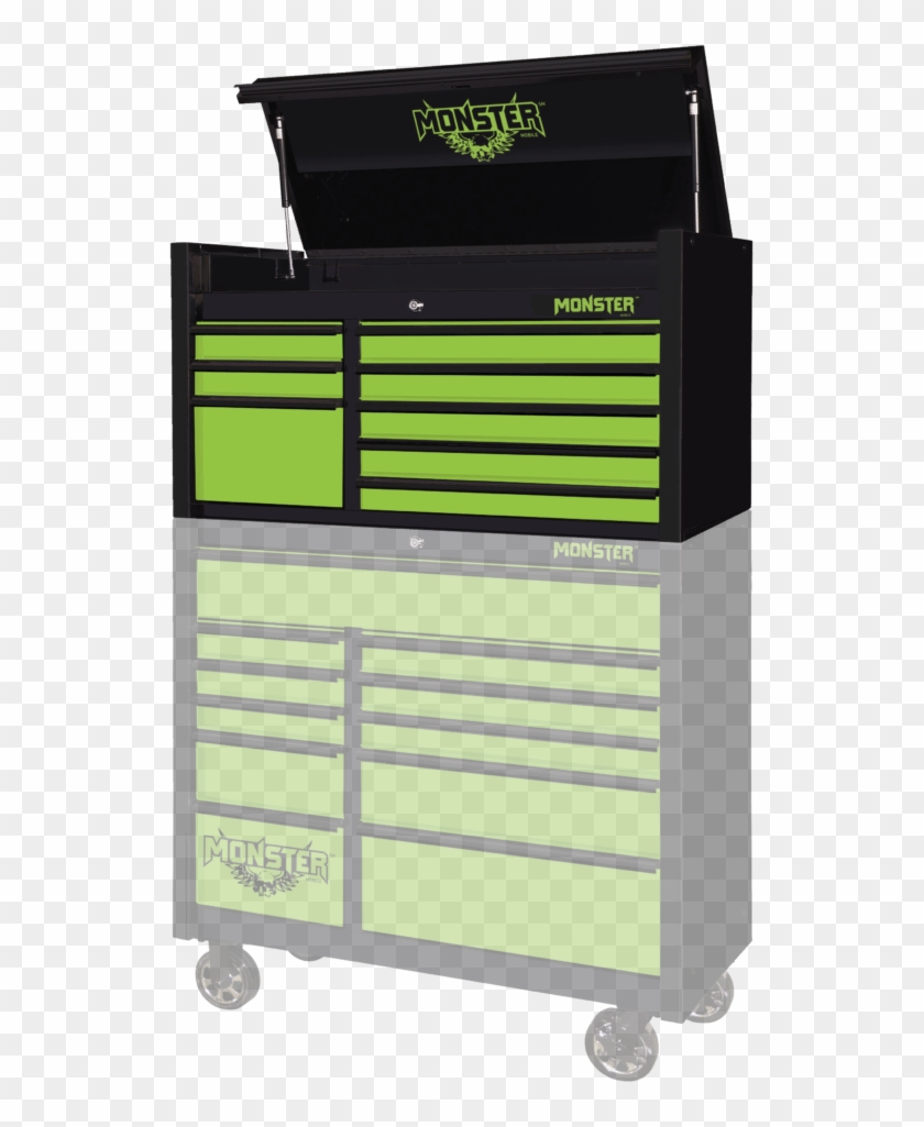 Monster 41″ X 25″ 8 Drawer Top Chest, Black, - Monster Tool Box, HD Png ...