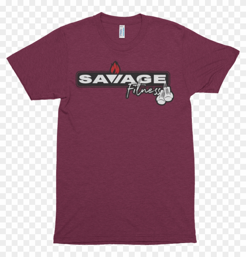 Savage Fit Box Horz Logo Mockup Front Flat Tri Cranberry - Active Shirt ...