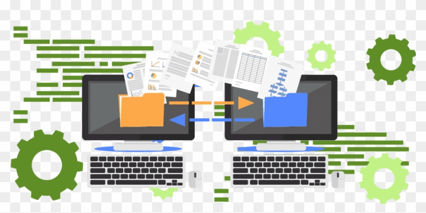 Secure File Sharing Between Two Computers Illustration - Document ...