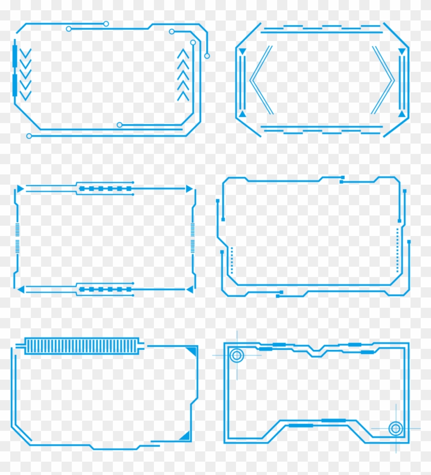 Technology Border Blue Simple Lines Png And Psd - Colorfulness ...