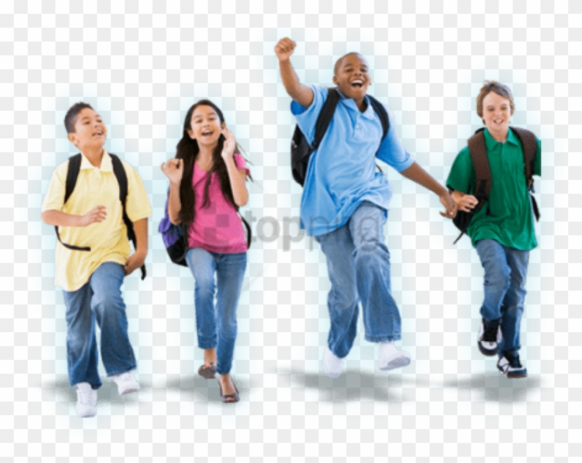 Children Walking Png Free: Group Of Children's Walking On Rainbow