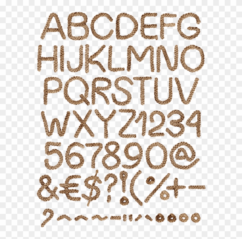Rope Vector Alphabet - Rope Font, HD Png Download - 595x768(#2393880 ...
