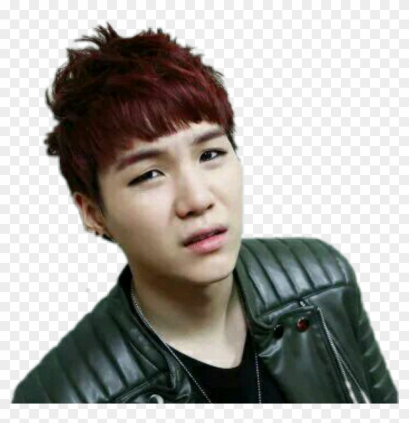 Suga Funny Derp Bangtan Yoongi Png Funny Suga Stickers - Leather Jacket ...