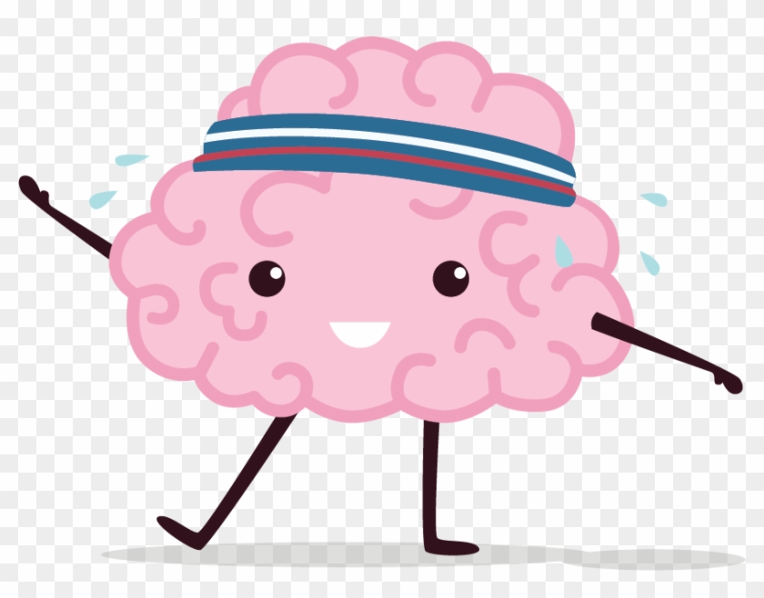 Cartoon Brain Working Out