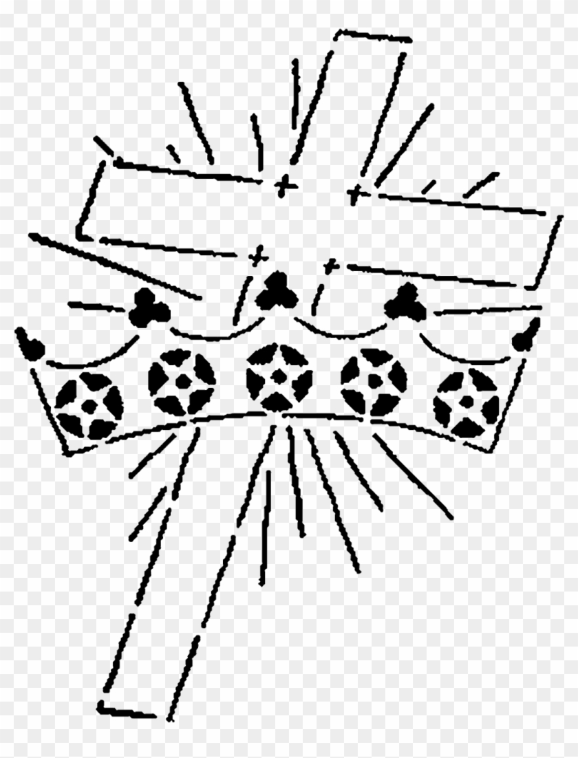 Cross And Crown Image - Cross With Crown Drawing, HD Png Download ...