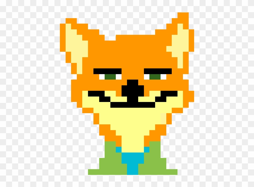 Nick Wilde - Zootopia - Happy Face Pixel Art, HD Png Download - 592x592 ...