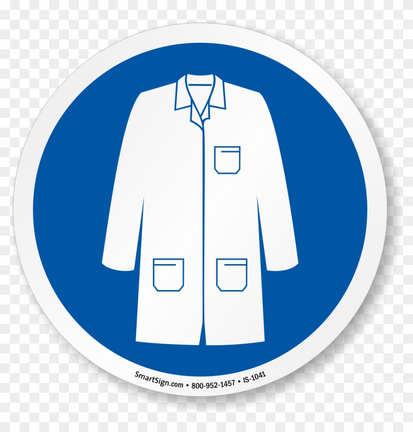 Wear Labcoat Iso Circle Sign - Personal Protective Equipment Lab Coat ...