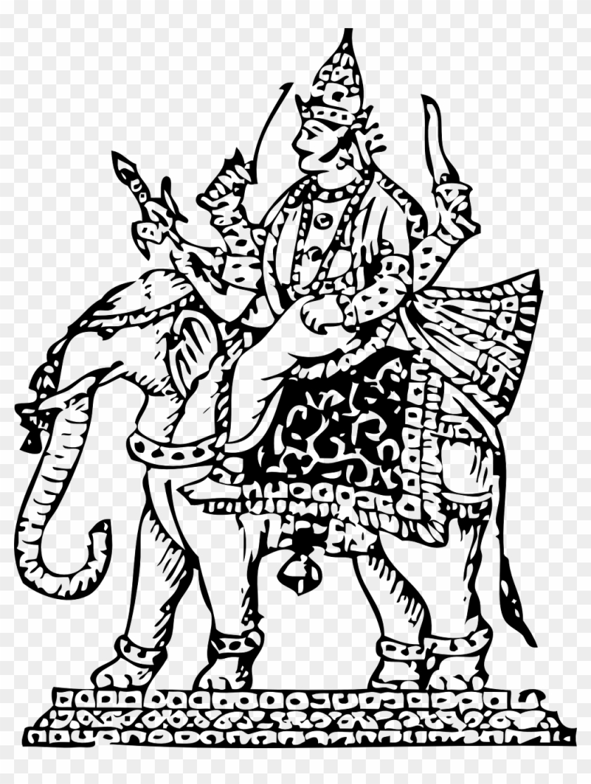 Goddess Elephant God Indra King Png Image - Indra God Clip Art ...