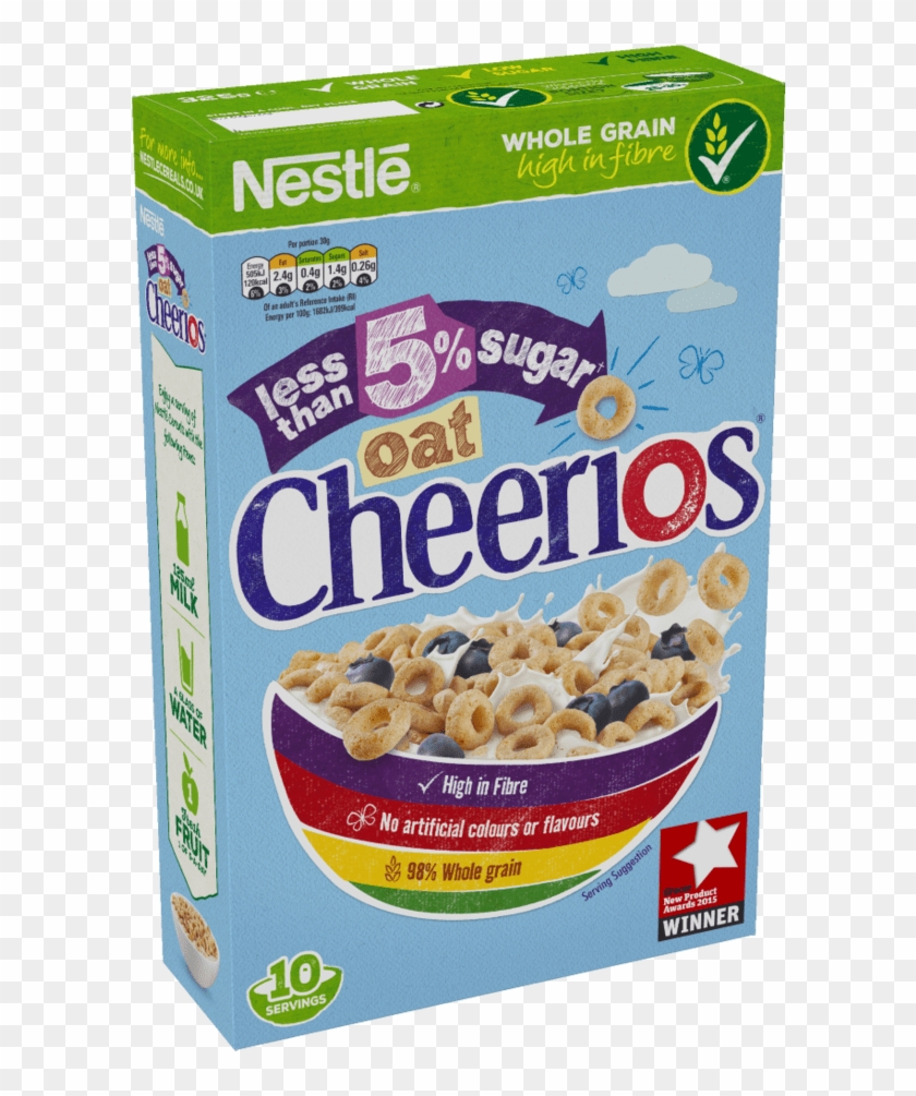 Less Than 5% Low Sugar Oat Cheerios Cereal Box - Cheerios Oats, HD Png ...