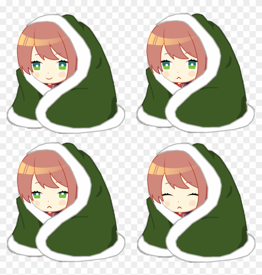Hd Sleeping Chibi Monika Sprites Ddlc Png Sayori Chibi - Ddlc Chibi ...