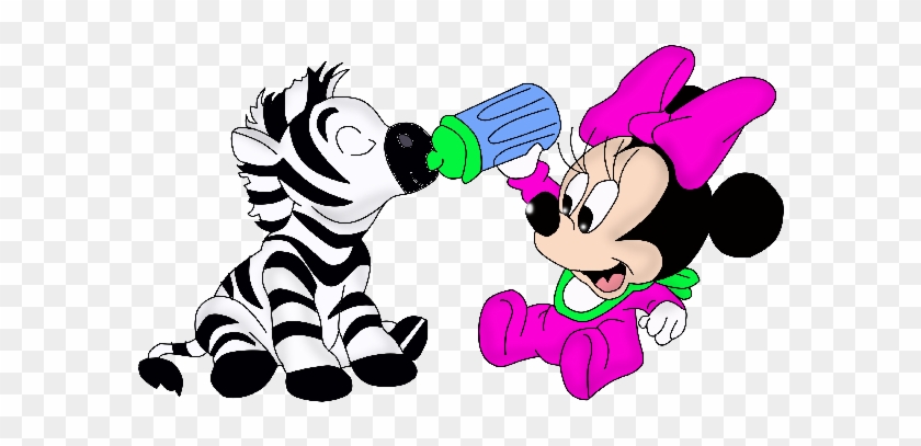 Zebra Leopard Minnie Mouse Clip Art - Glass Painting Of Baby Mickey And ...