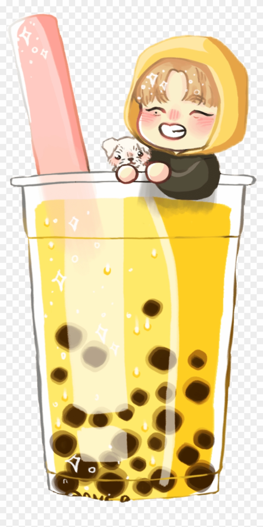 Choiyoungjae Youngjae Coco Got7 Chibi - Got7 Chibi Bubble Tea, HD Png ...