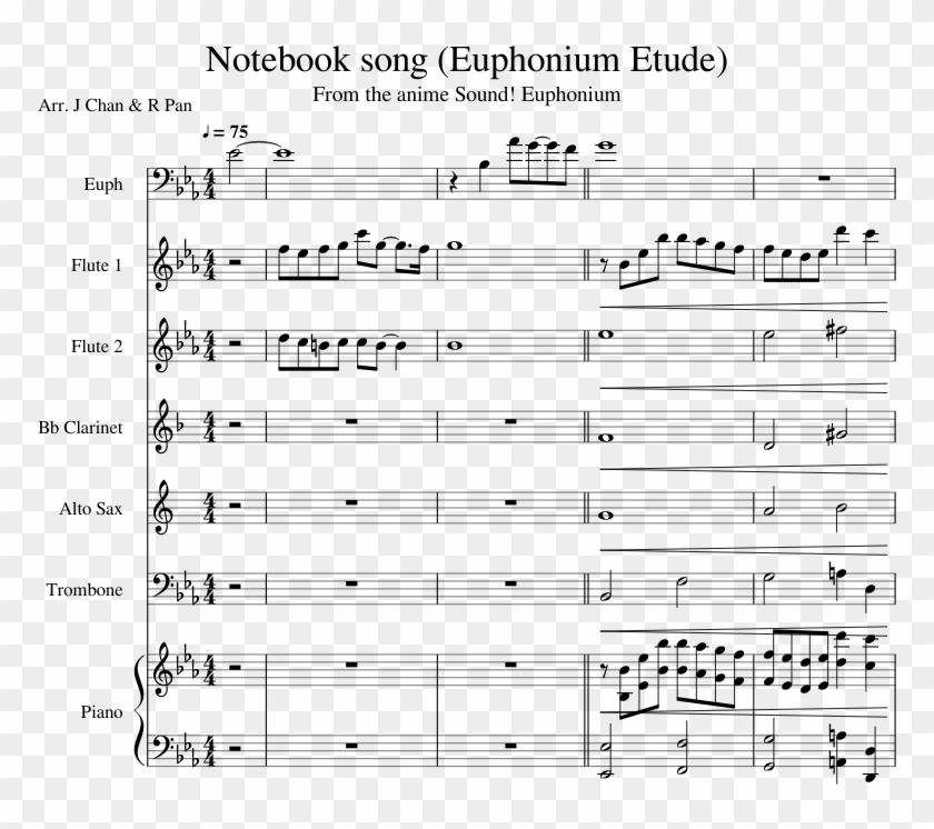 Notebook Song - Sheet Music, HD Png Download - 850x1100(#2667476) - PngFind
