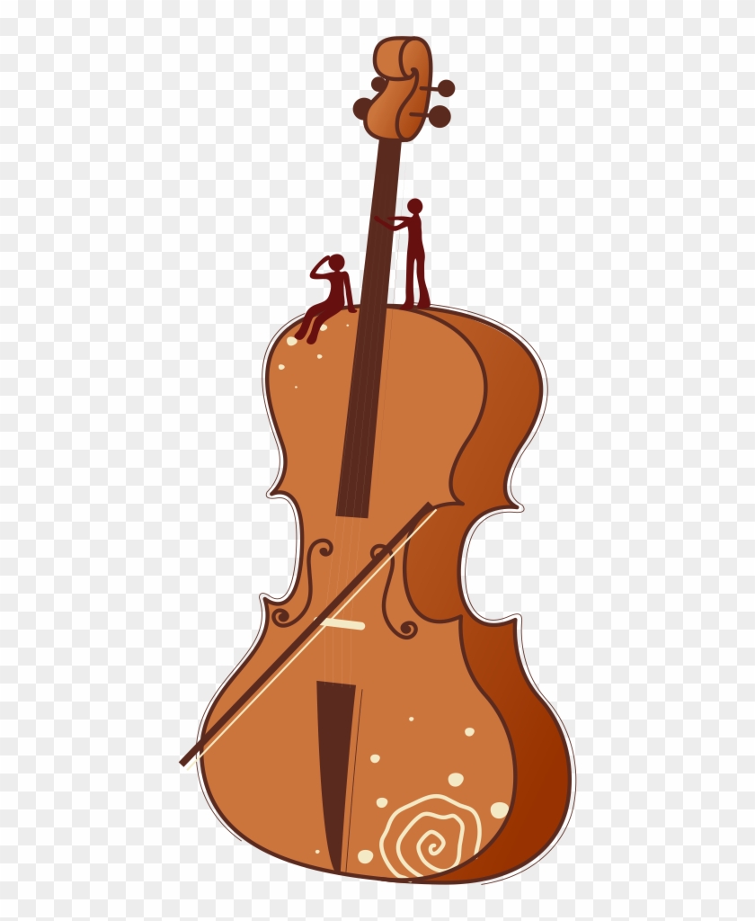 Cartoon Violin Hand - Violoncello Animado, HD Png Download - 444x944 ...