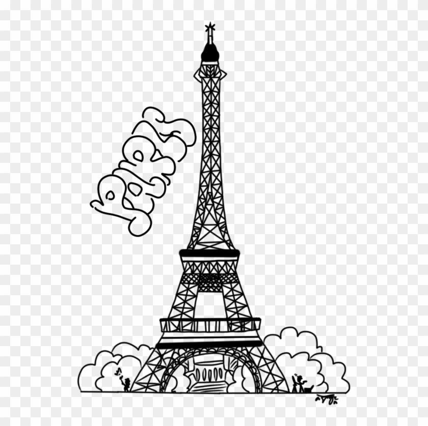 Eiffel Tower Line - Tower, HD Png Download - 726x1100(#2722503) - PngFind