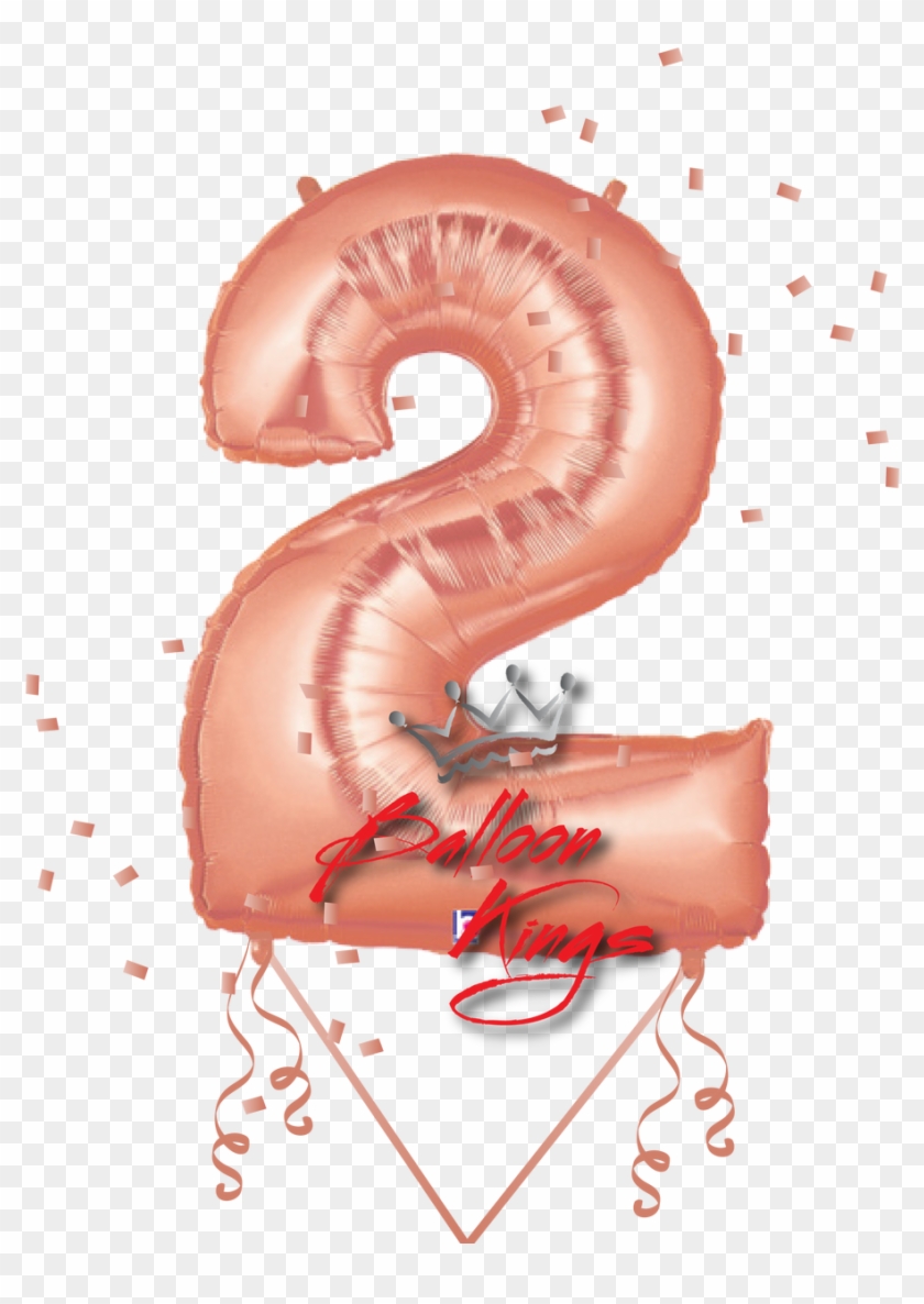 Rose Gold Number - Number 2 Balloon, HD Png Download - 1280x1280 ...