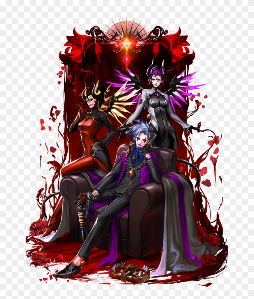 Junkrat And With Devil And Imp Mercy Owo - Devil And Imp Mercy, HD Png ...