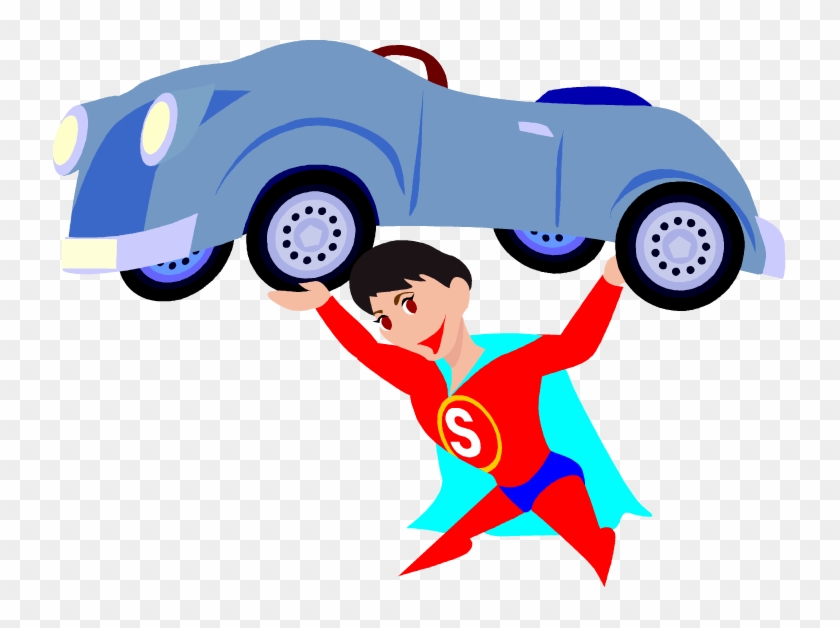 Car Clipart Superhero - Superhero Lifting A Car, HD Png Download ...