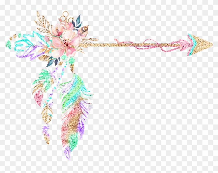 Feather Boho Bohemian Sticker Watercolor Bohofeathers - Transparent ...