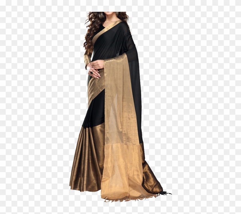 Saree Cotton Miss India Saree Collection - Black Color Silk Saree, HD ...