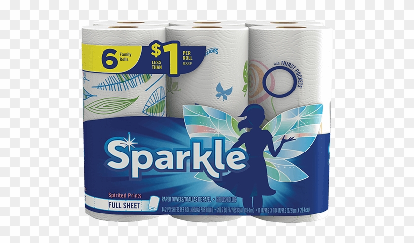 Sparkle Paper Towel - Sparkle Paper Towels 6 Rolls, HD Png Download ...