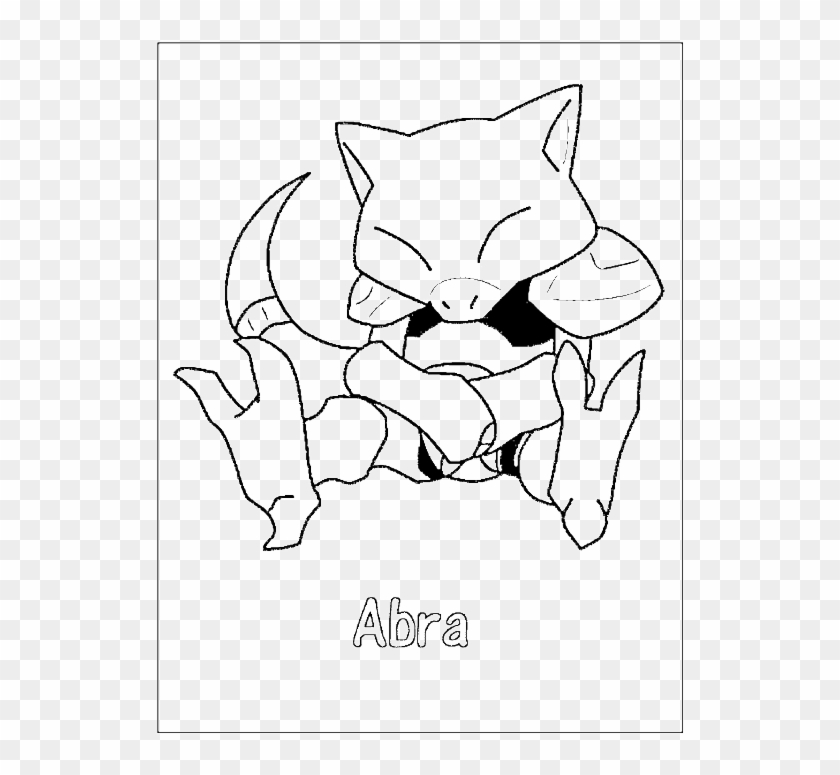 Abra Pokemon Coloring Page - Abra Coloring Pages, HD Png Download ...