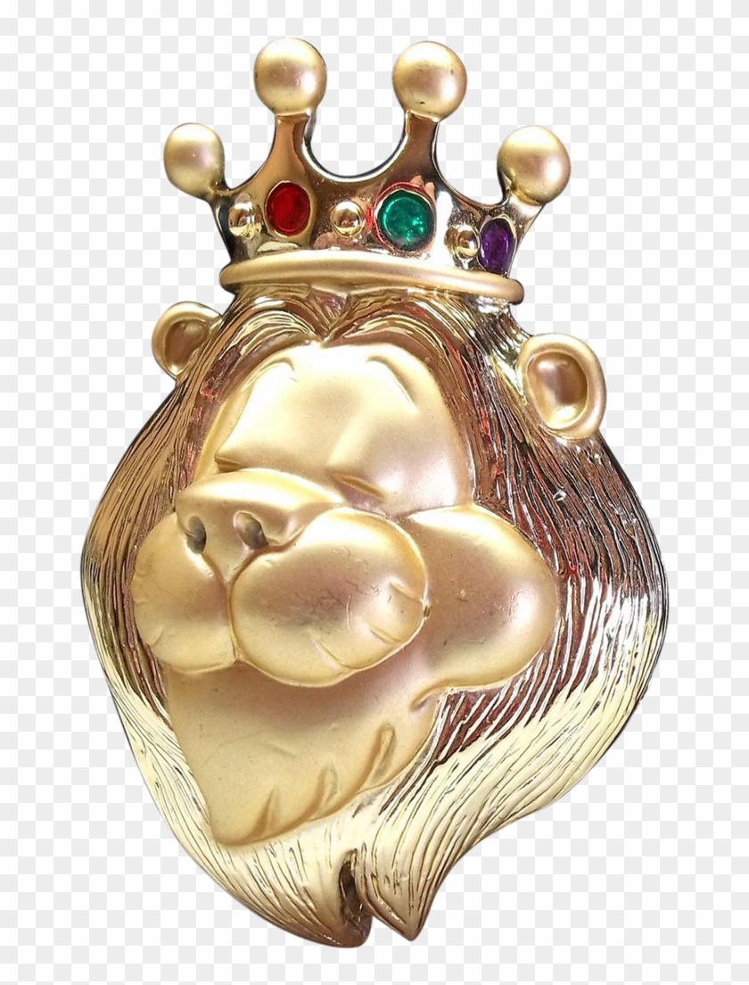 Lion King Crown Jungle Ajc Pin Brooch From Dollherup - Ruby, HD Png ...