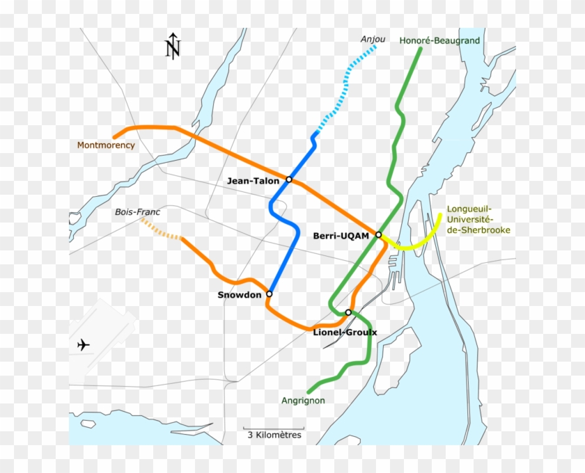 Metro Montreal Map Projects - Montreal Pink Line Map, HD Png Download ...