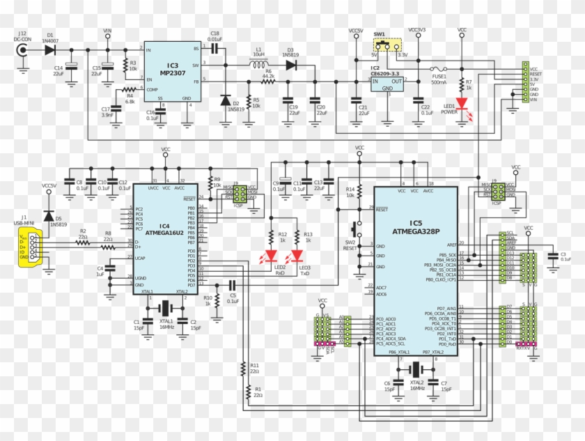 Circuits Electronics Atmel - Circuit Layout, HD Png Download - 1280x904 ...