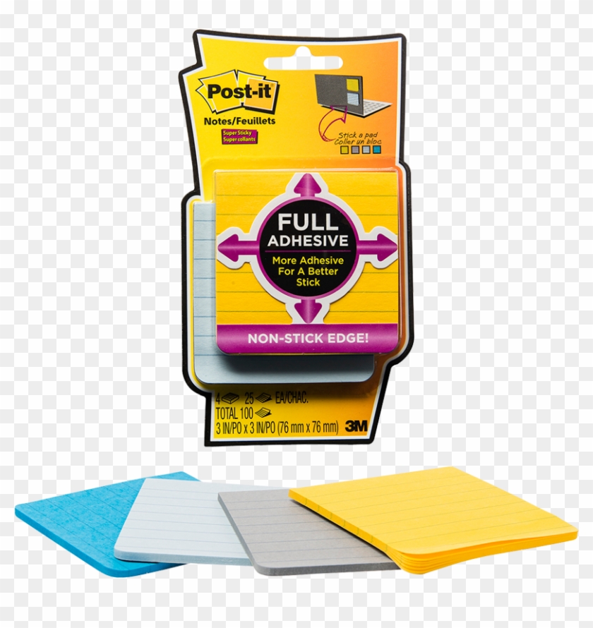 Post-it® Super Sticky Full Adhesive Notes 3 X 3 Lined - Full Adhesive ...