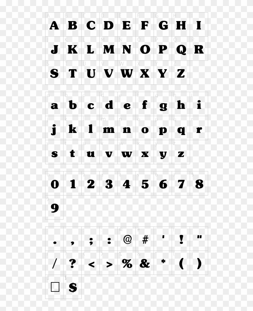 Font Chart Sivan Crewpulse - Fuentes De Letras Old School, HD Png ...