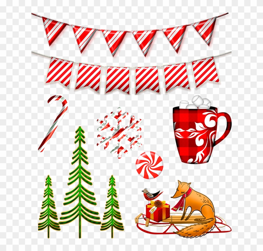 Candy Cane Bunting, Christmas Trees, Christmas Banner - Candy Cane ...