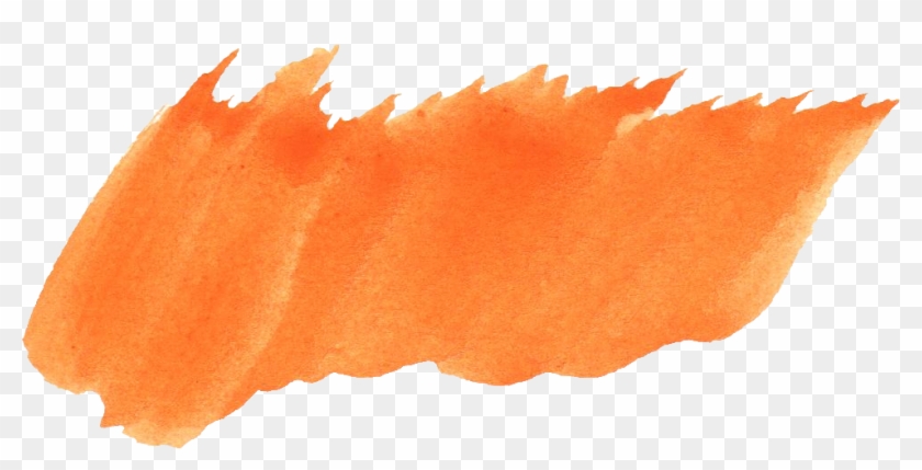Free Download - Orange Watercolor Brush Stroke, HD Png Download ...