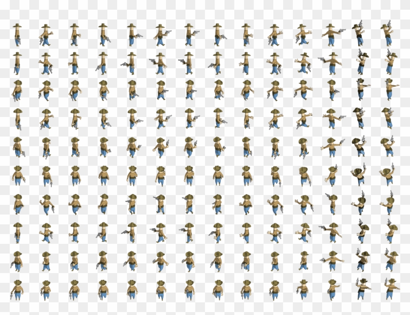 Cowboy - Isometric Sprite Sheet, HD Png Download - 1792x1280(#325344 ...