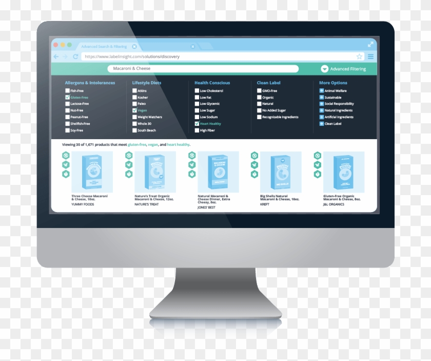 Hexagon Ecomerce Search And Filter Monitor - Computer Monitor, HD Png ...