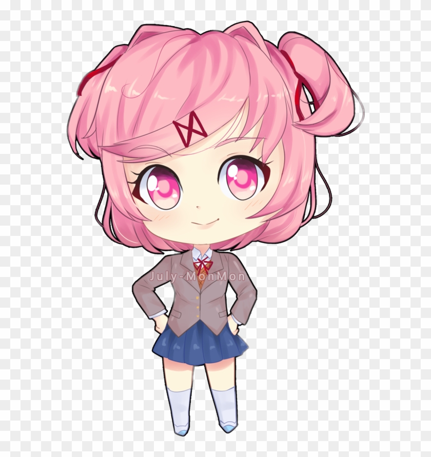 Natsuki Sticker - Ddlc Natsuki Chibi, HD Png Download - 582x811(#3228564) - PngFind