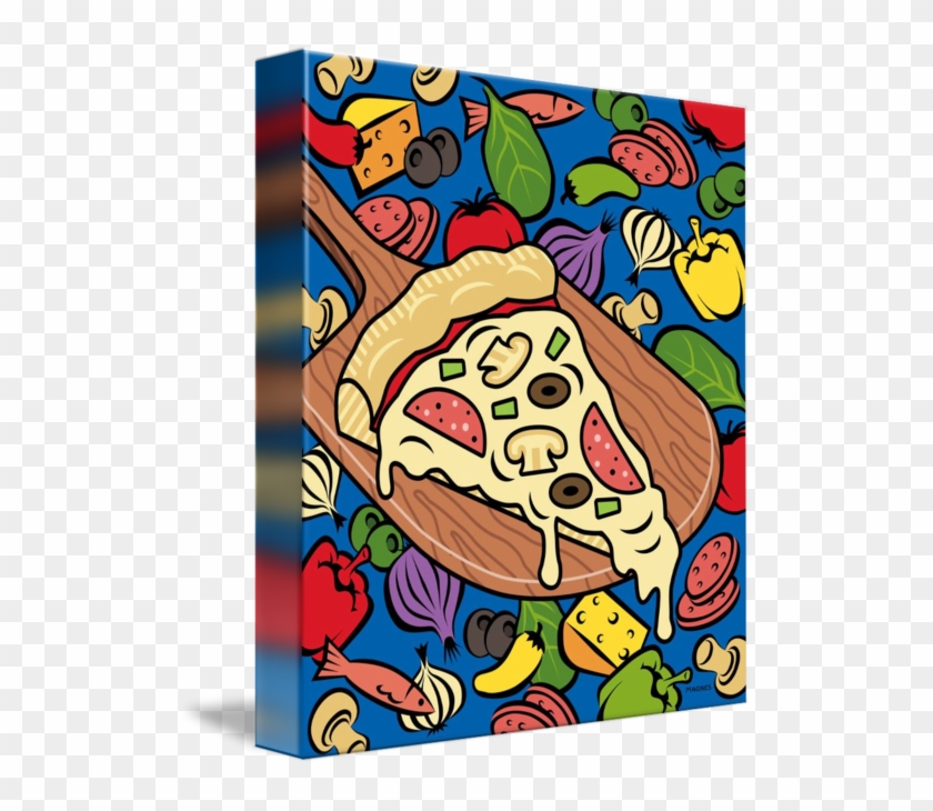 Drawing Trippy Pizza - Ron Magnes Food, HD Png Download - 516x650 ...