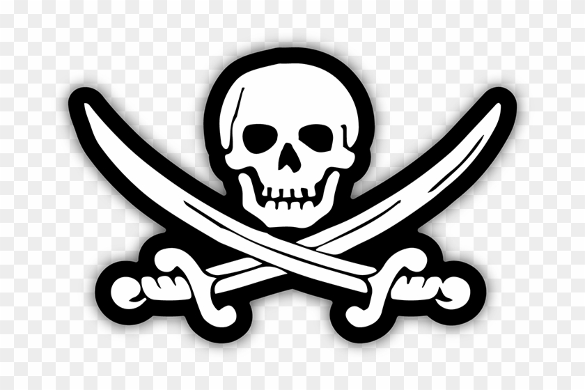 Skull And Crossbones Stickers - Jolly Roger Calico Jack, HD Png ...
