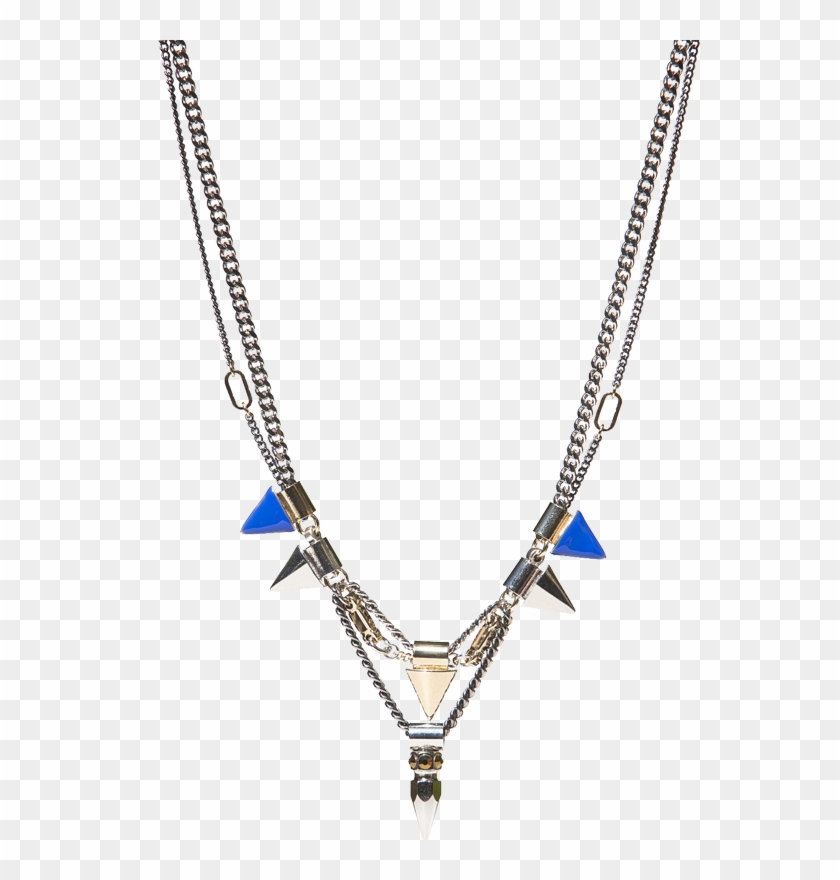 Two Layer Aztec Teeth And Embellished Stud Necklace - Necklace, HD Png ...