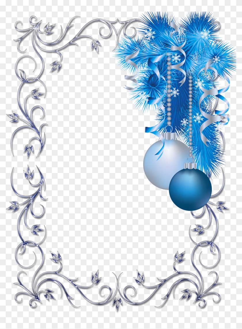 Large Transparent Christmas Blue And White Photo Frame - Christmas ...