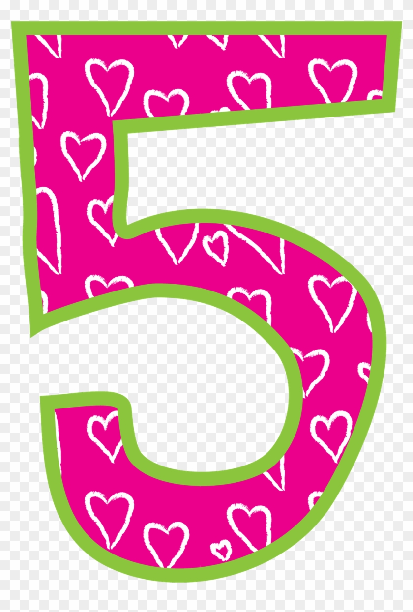 Pink Number 5 Clipart