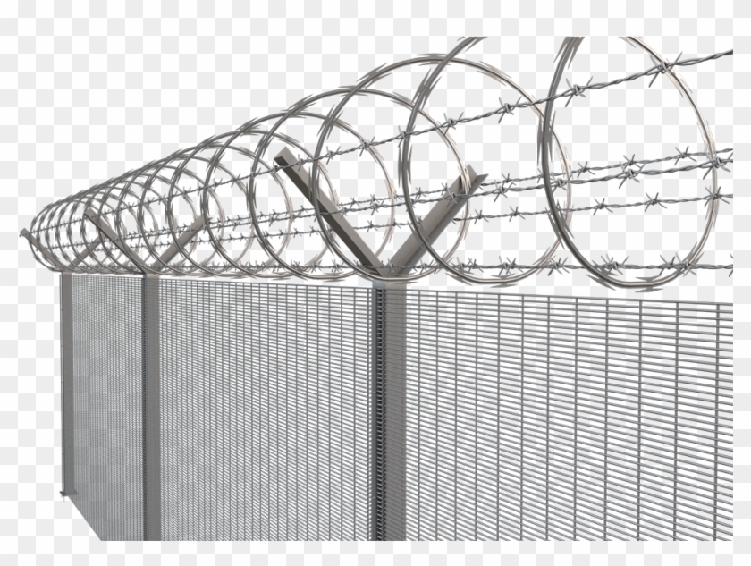 Y Angle & Conventional Barbed Wire - Barb Wire Over Y Angle, HD Png ...