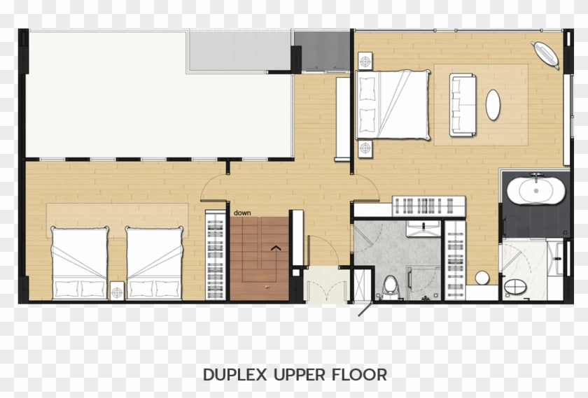 Duplex-upper - Floor Plan, HD Png Download - 1200x900(#3530246) - PngFind